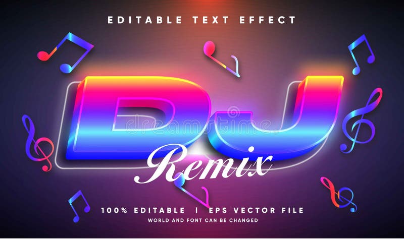 Dj Remix Vector Text Effect with Modern Style Stock Illustration ...