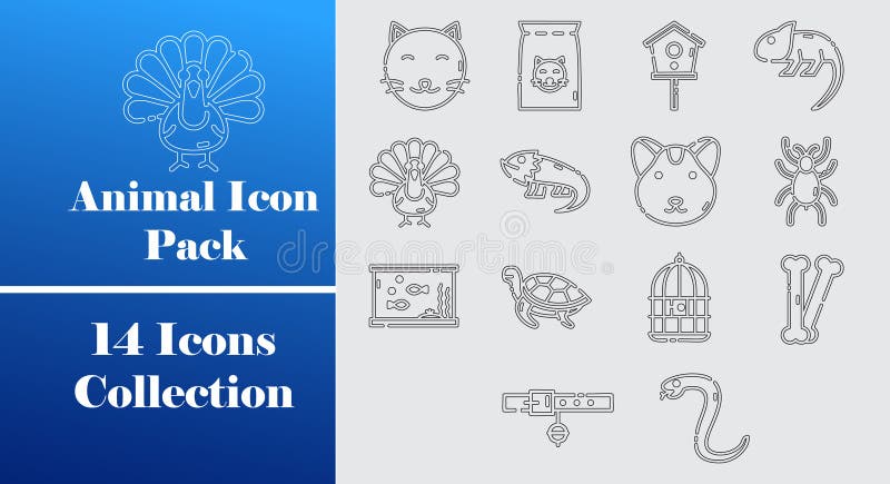 14 Editable Domestic Animals Vector Icons - Simple Thin Line Creature ...