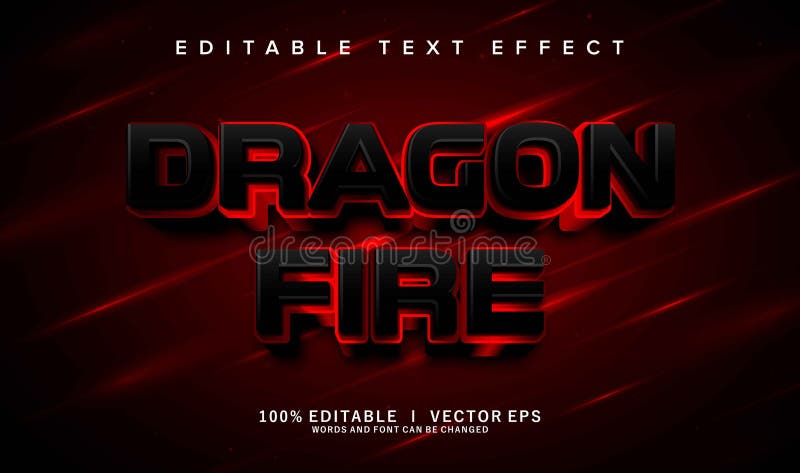 Dragon Fire Vector Text Effect with Modern Style Design Stock ...