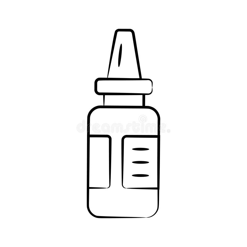 An Editable Drawing Style Icon of Nasal Spray Stock Vector ...