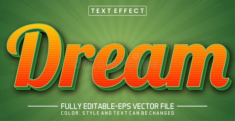 Editable Dream Text Style Effect - Text Style Concept Stock Vector ...