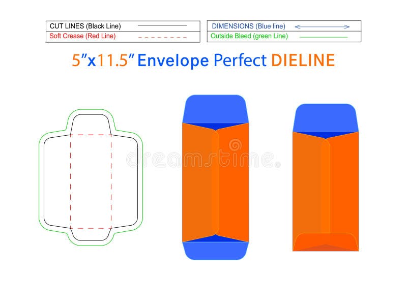 Packaging Open End Envelope or Catalog Envelope 4.625x6.75 Inch Dieline ...
