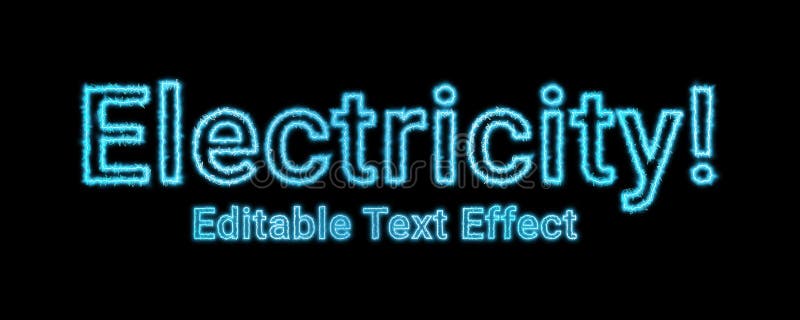 Editable Electricity Live Text Effect, Ai File Stock Vector ...