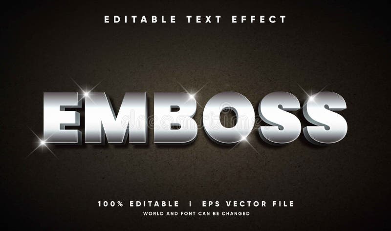 Emboss 3d Vector Text Effect with Modern Style Stock Vector - Illustration of type, word: 419220862
