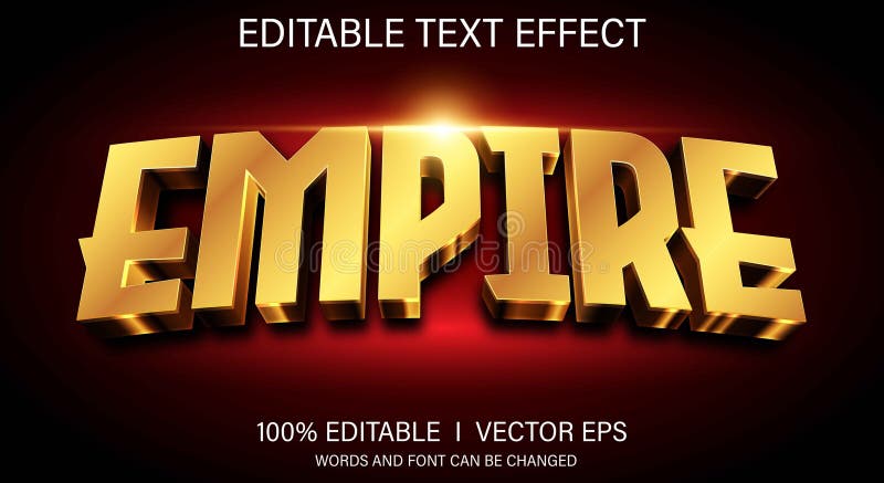 Empire 3d Vector Text Effect with Modern Style Design Stock Vector ...
