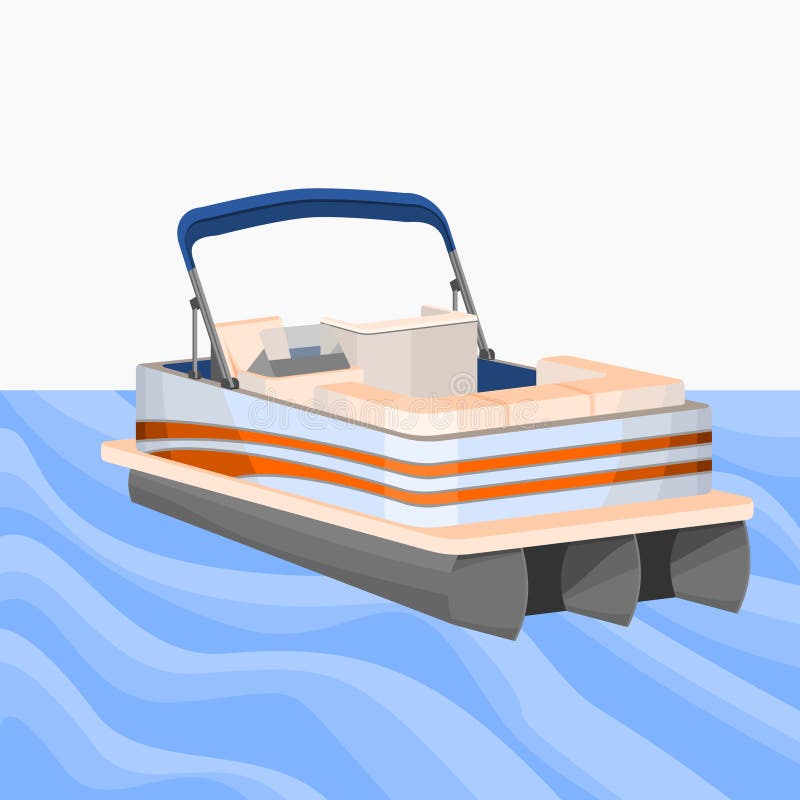 Editable American Pontoon Boat Vector Illustration Seamless Pattern ...