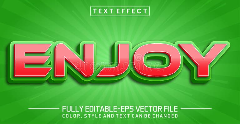 Editable Enjoy Text Style Effect - Text Style Concept Stock Vector ...