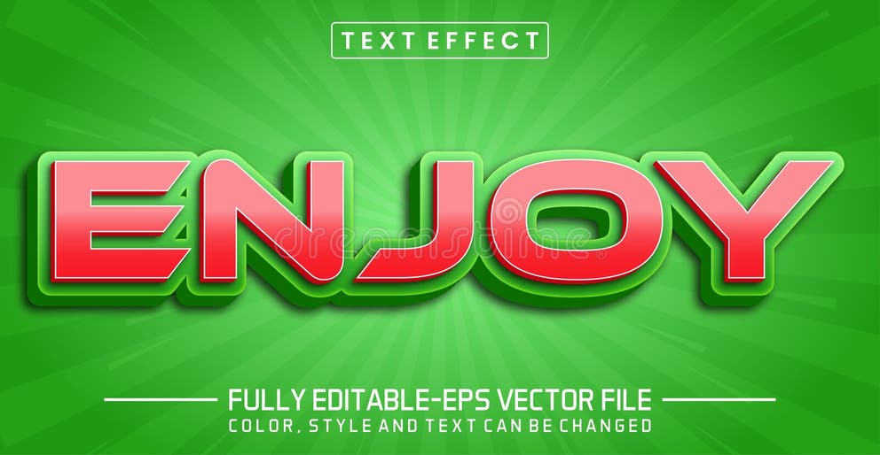 Editable Enjoy Text Style Effect - Text Style Concept Stock Vector ...