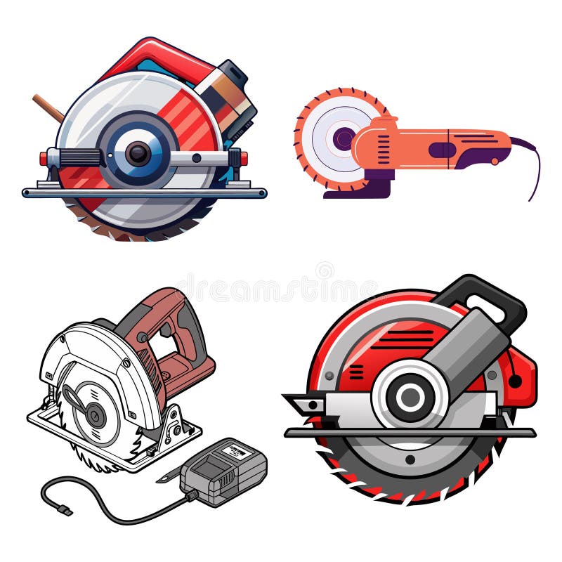 Editable EPS Circular Saws – Handheld Construction Power Tools. Stock ...