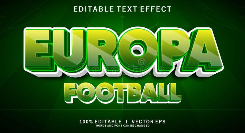 Europa Football 3d Vector Text Effect with Modern Style Design Stock ...