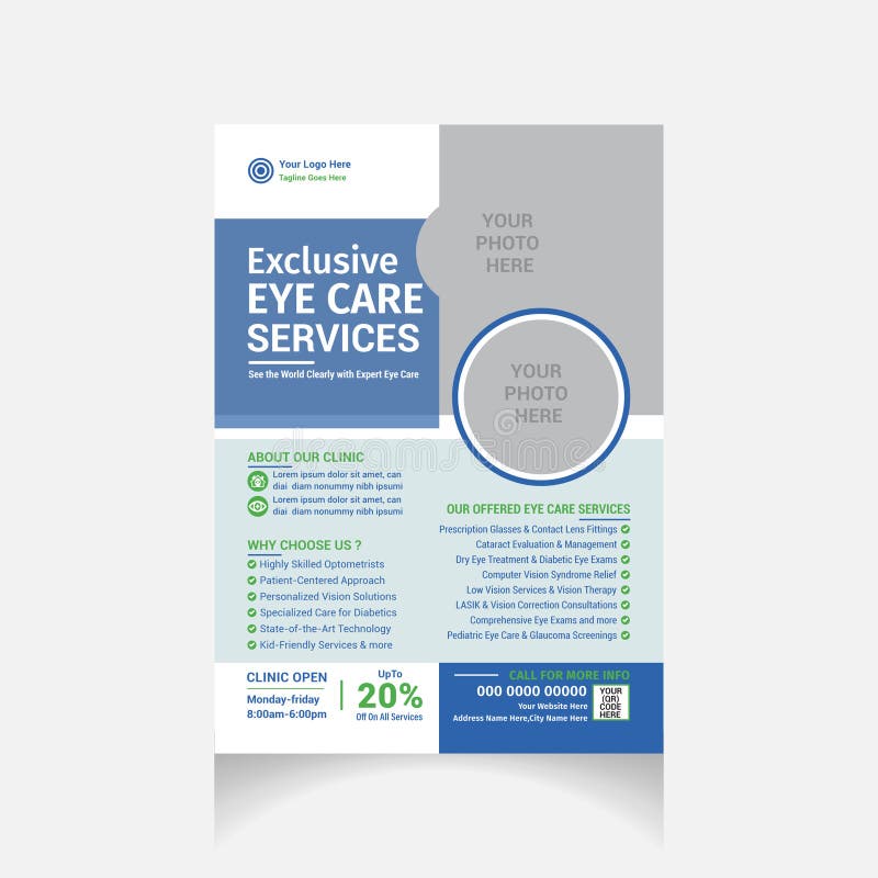 Editable Eye Care Service Flyer Stock Vector - Illustration of ...