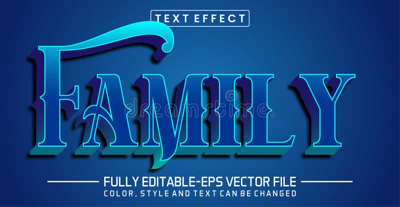 Editable Family Text Style Effect - Text Style Concept Stock Vector ...