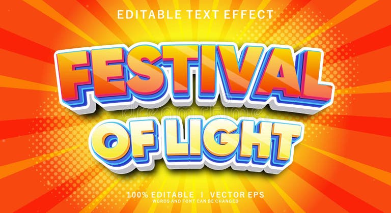Festival of Light Vector Text Effect with Modern Style Design Stock ...