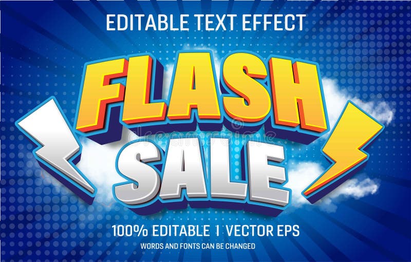 Editable Flash Sale Vector 3d Text Effect with Modern Style Design ...