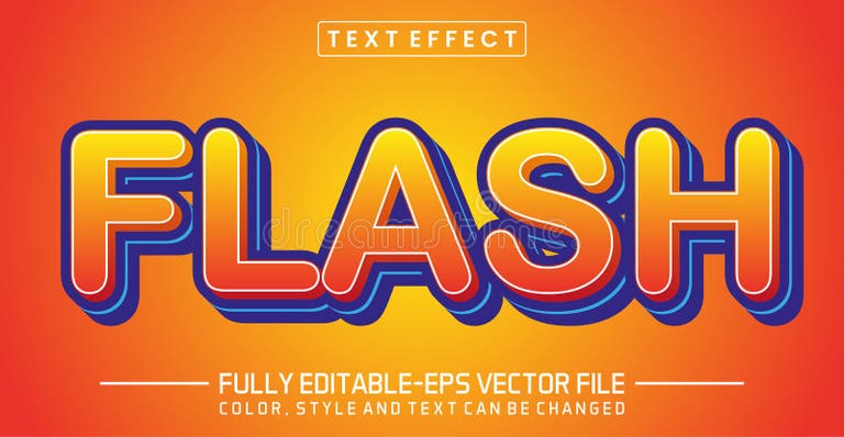 Editable Flash Text Style Effect - Flash Text Style Theme Stock Vector ...