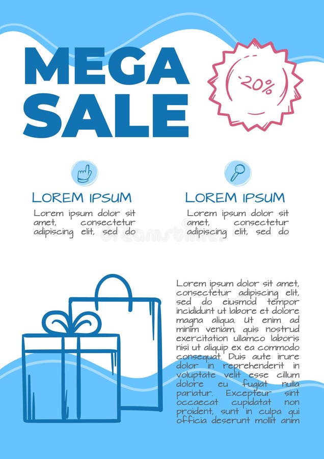 Editable Flyer, Post, Banner Template with Hand Drawn Illustration of ...