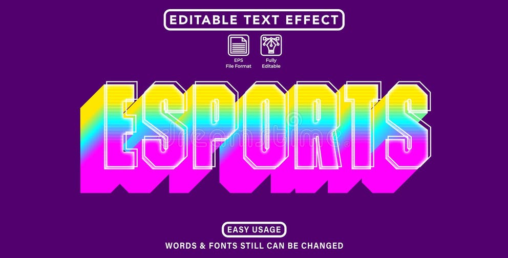 Editable Font Effect Esports Style Stock Vector - Illustration of words ...