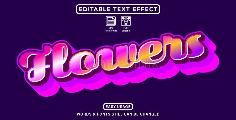 Editable Font Effect Flowers Style Stock Vector - Illustration of ...