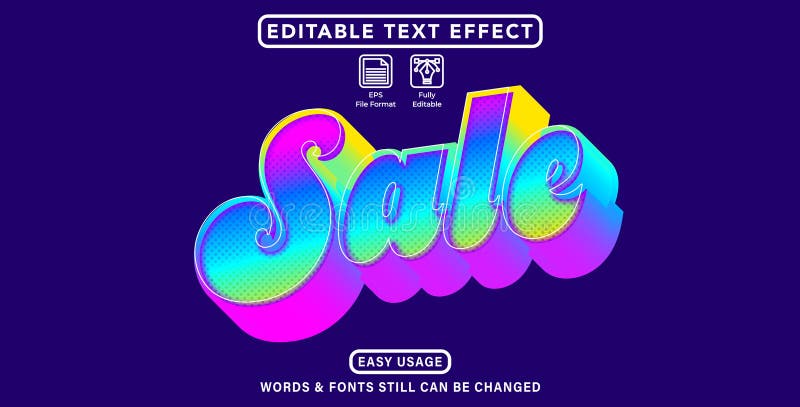 Editable Font Effect Sale Style Stock Vector - Illustration of ...