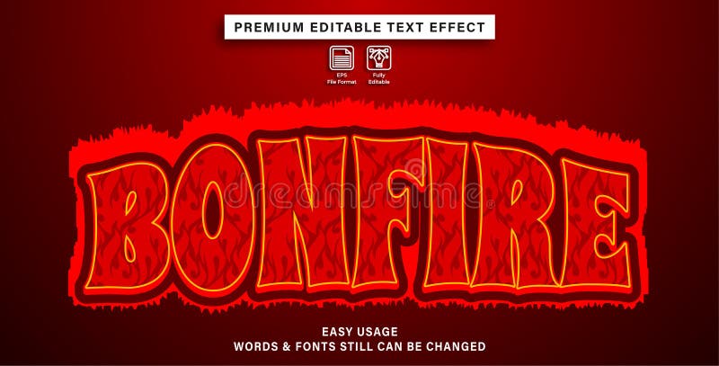 Editable Font Effect Style Bonfire Stock Vector - Illustration of ...