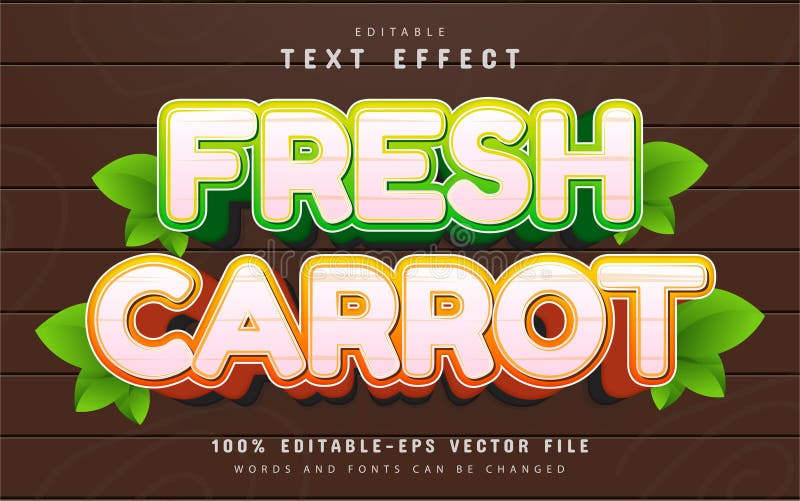 Editable Fresh Carrot Cartoon Style Text Effect Stock Vector ...