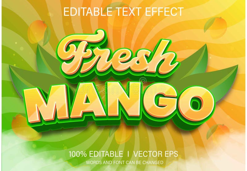 Fresh Mango Vector Text Effect with Modern Style Design Stock Vector ...