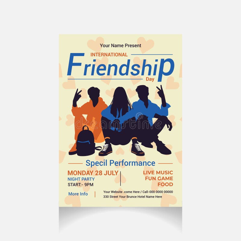 Friendship Day Flyer Template Layout Stock Vector - Illustration of ...