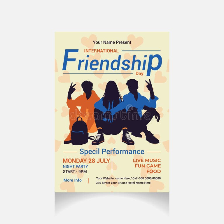 Friendship Day Flyer Template Layout Stock Vector - Illustration of ...
