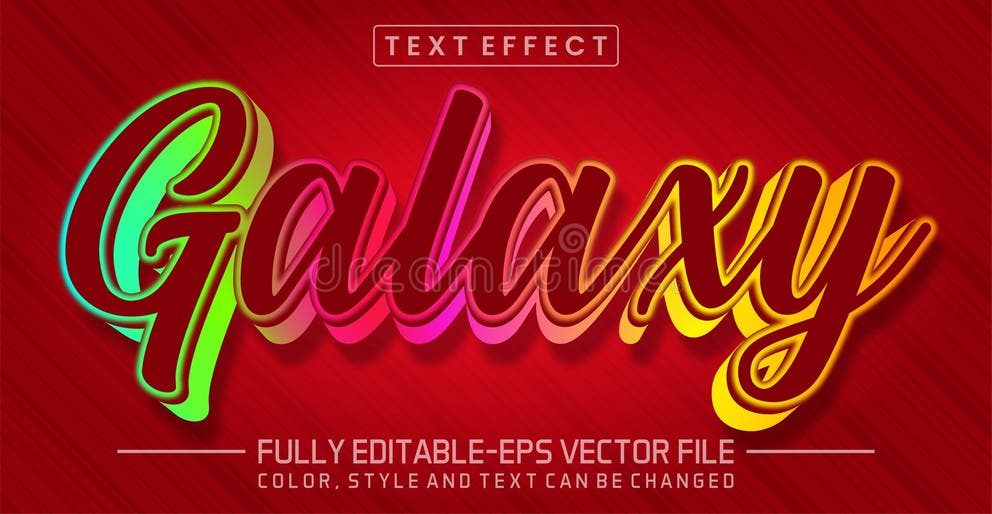 Editable Galaxy Text Effect - Galaxy Text Style Theme Stock Vector ...