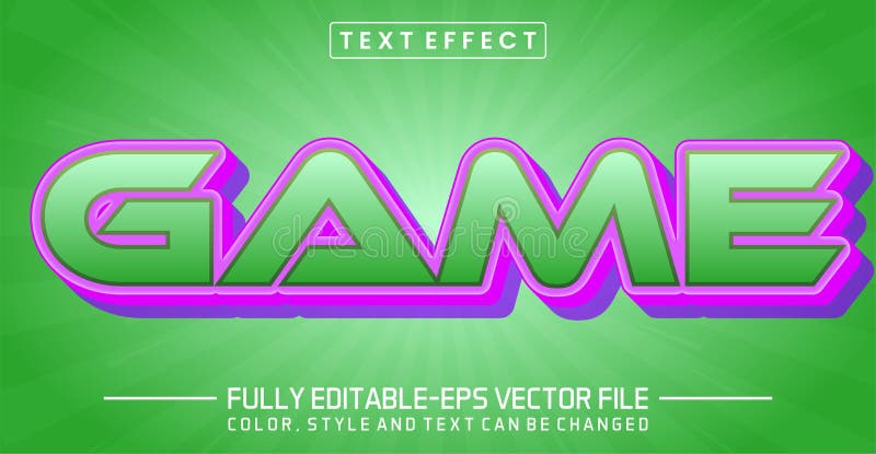 Editable Game Text Style Effect - Text Style Concept Stock Vector ...