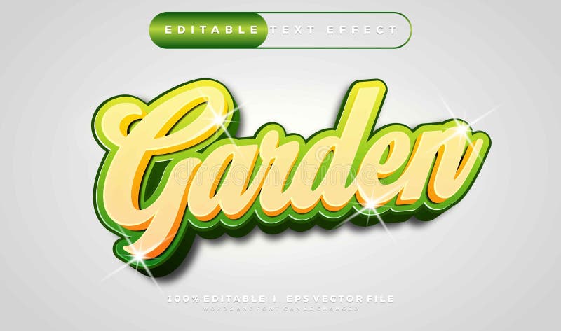Garden Vector Text Effect with Modern Style Design Stock Vector ...