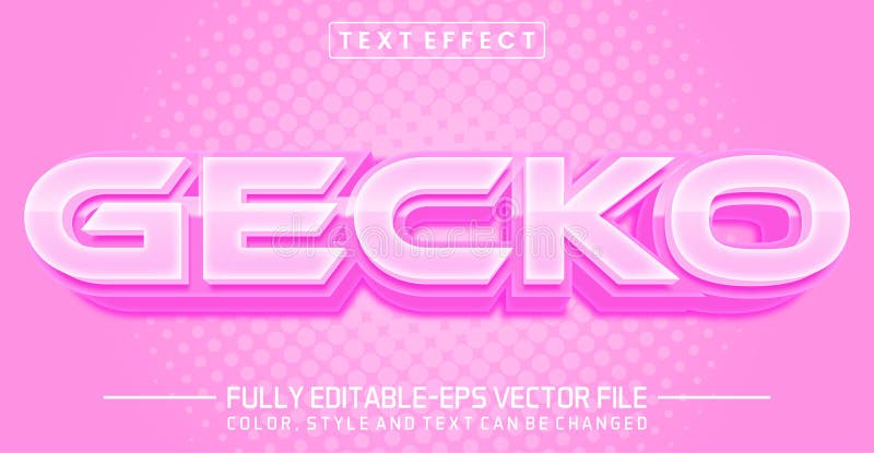 Editable Gecko Text Style Effect - Text Style Concept Stock Vector ...