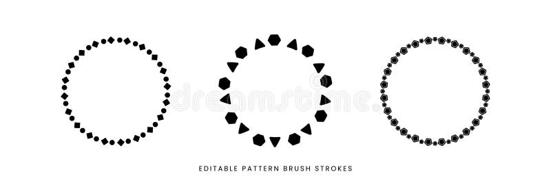 Editable Geometric Shapes Pattern Brushes Set Stock Vector - Illustration of seamless, patterns ...