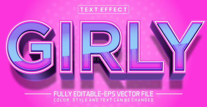 Editable Girly Text Style Effect - Text Style Concept Stock Vector ...