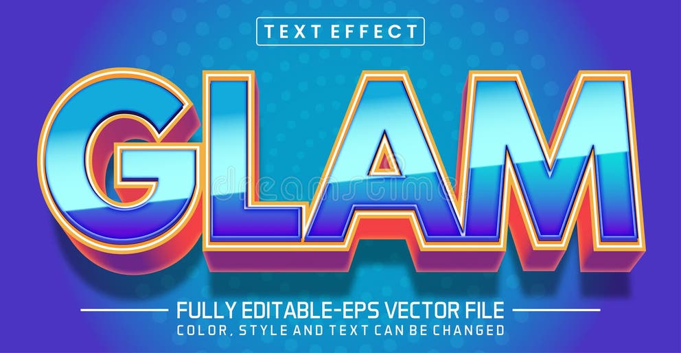 Editable Glam Text Style Effect - Text Style Concept Stock Vector ...