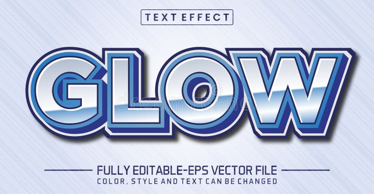 Editable Glow Text Effect - Glow Text Style Theme Stock Vector - Illustration of effect, typeset ...