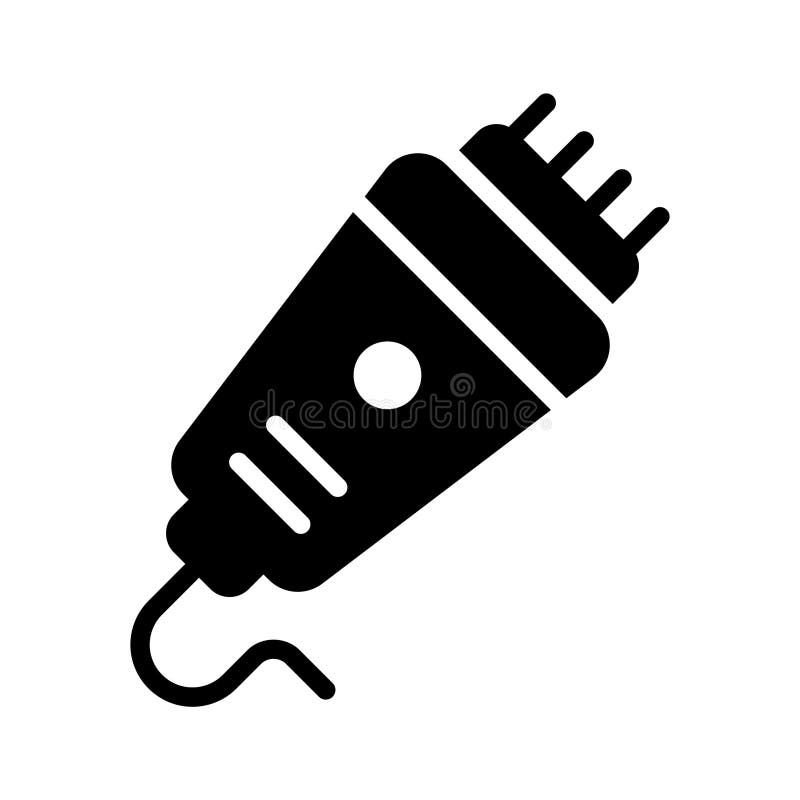 An Editable Glyph Icon of Beard Trimmer Machine Stock Illustration ...