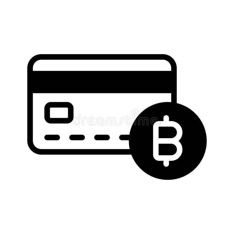 An Editable Glyph Icon of Bitcoin Payment Card Stock Illustration ...