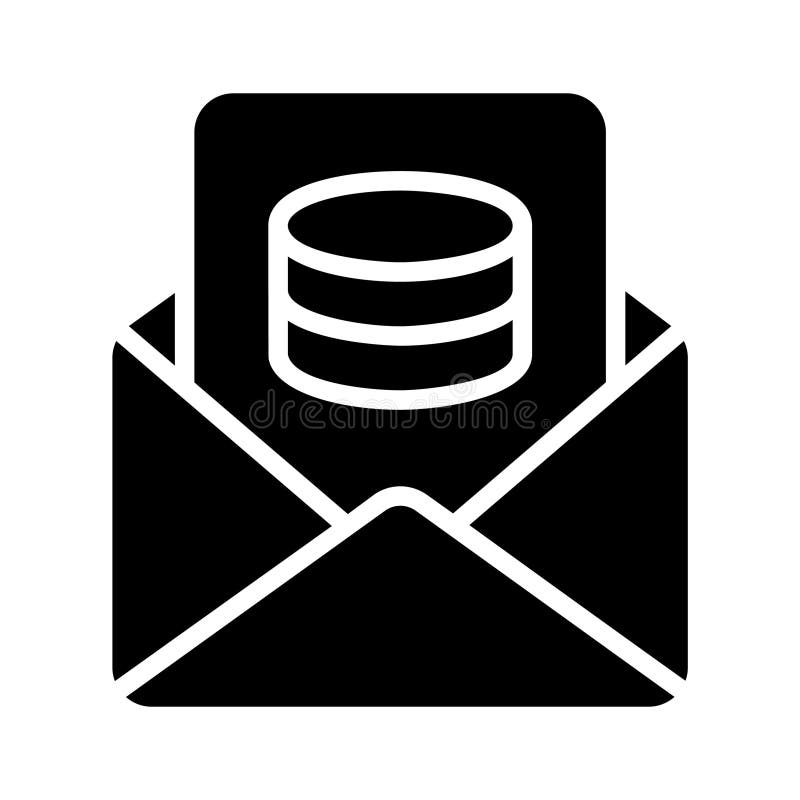 An Editable Glyph Icon of Email Database Entry Stock Vector ...