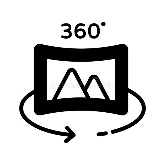 An Editable Glyph Icon of Immersive 360 View Stock Vector ...