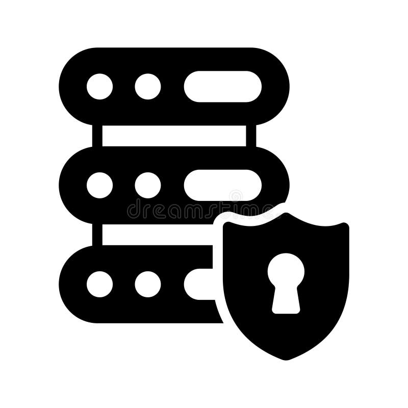An Editable Glyph Icon of Secure Server Protection Stock Vector ...