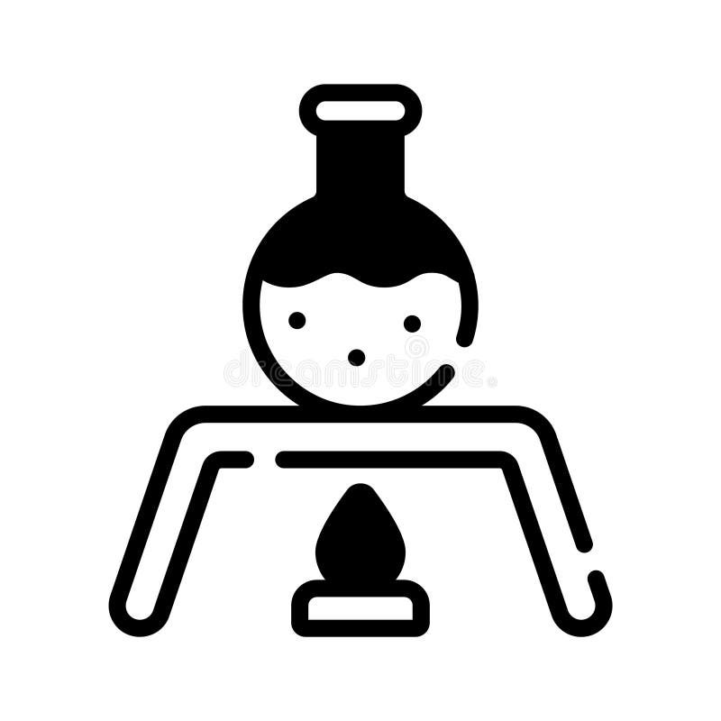 An Editable Glyph Icon Showing Chemical Heating Lab Experiment Stock ...