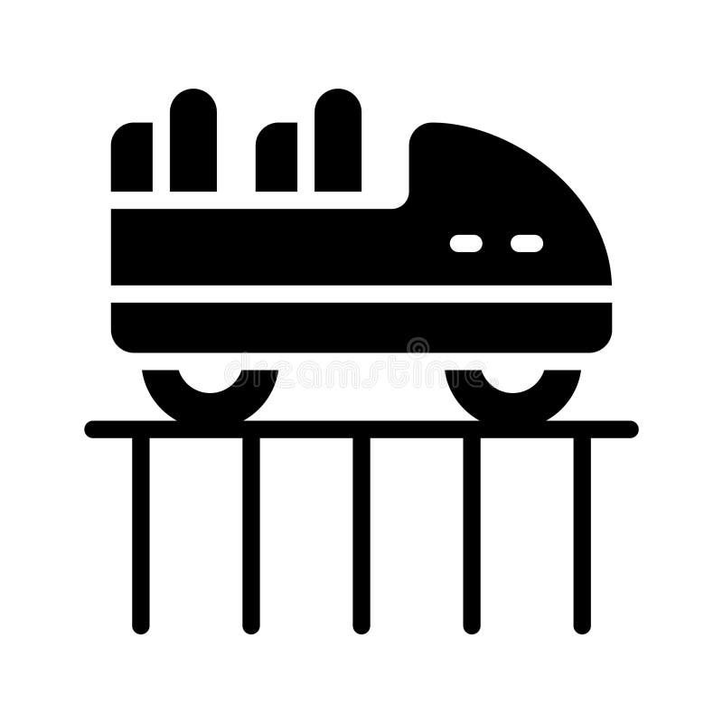 An Editable Glyph Style Icon of Roller Coaster Ride Stock Vector ...