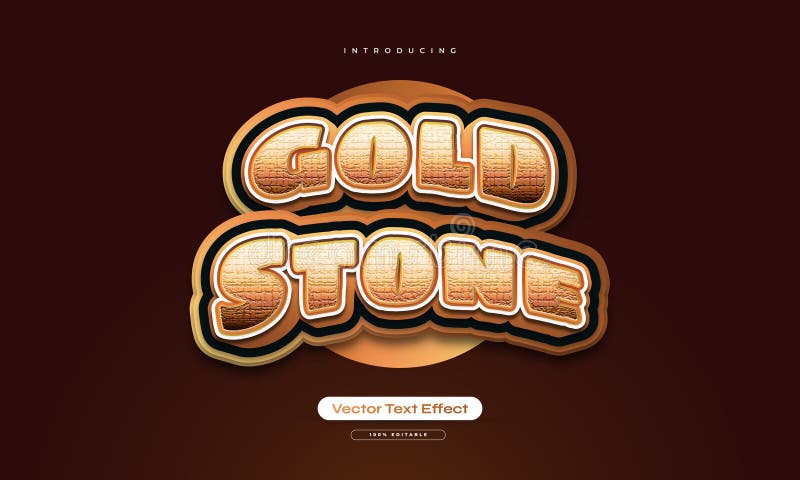 Editable Gold Stone Text Style with 3D and Texture Effect Stock Vector ...