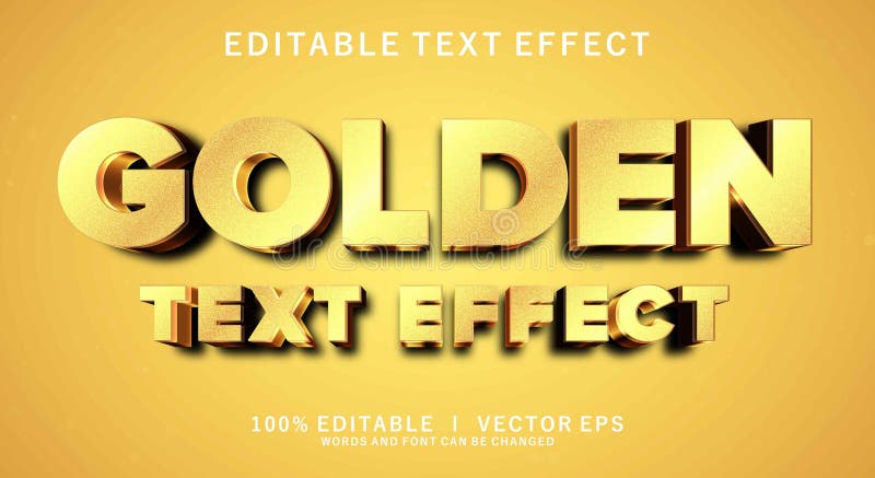Golden 3d Vector Text Effect with Modern Stock Vector - Illustration of ...