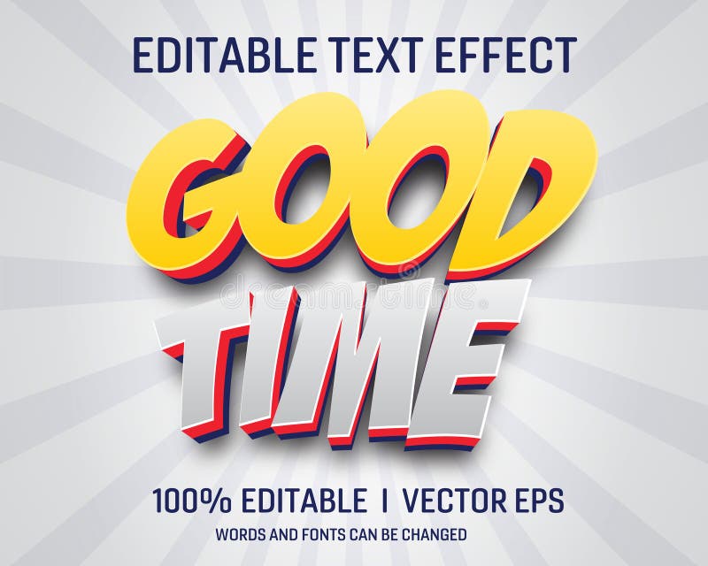 Editable Good Time Vector Text Effect with Modern Style Design Stock Vector - Illustration of ...