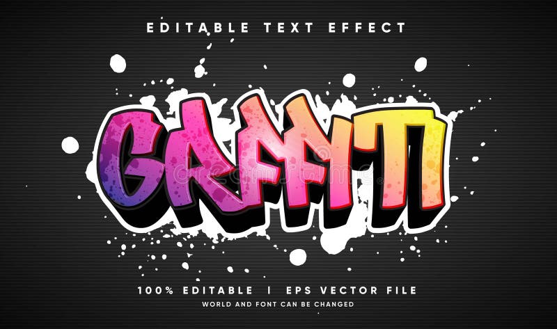 Graffiti Vector Text Effect with Modern Style Stock Vector - Illustration of typeface, typo ...