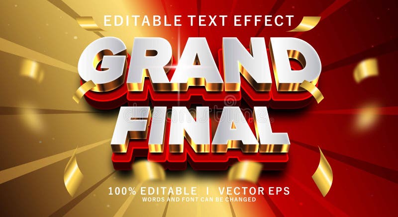 Grand Final 3d Vector Text Effect with Modern Style Design Stock Vector ...