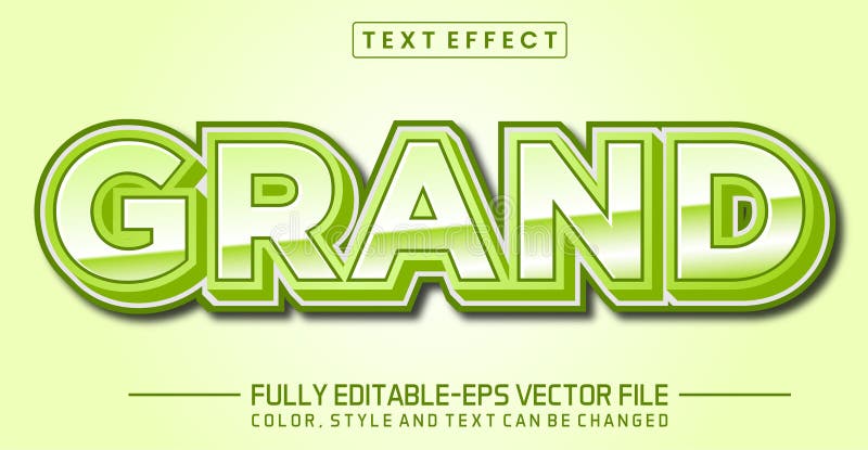 Editable Grand Text Effect - Grand Text Style Theme Stock Vector ...