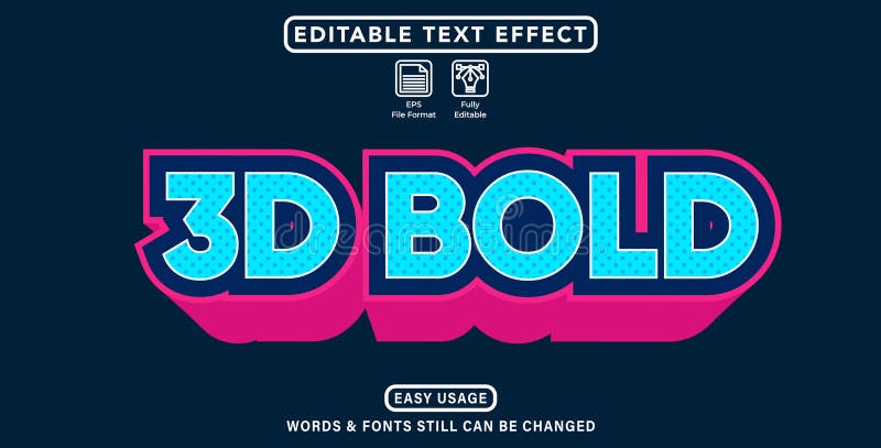Editable Graphic Text Effect 3D Bold Style Stock Vector - Illustration ... Editable Graphic Text Effect 3D Bold Style Stock Vector - Illustration ...